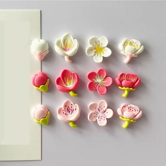 12Pcs Flower Shape Magnet Decals, Memo Magnets Reinforcement Stickers ...