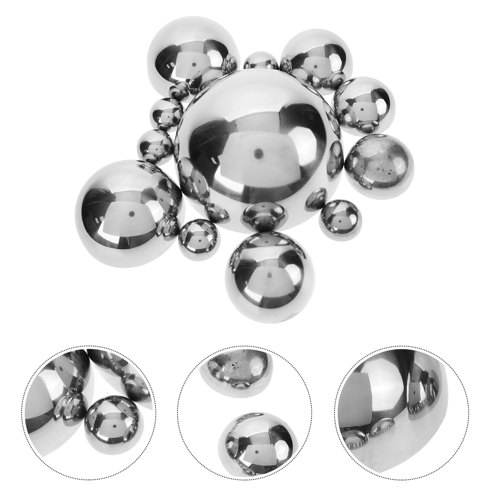 Gazing Spheres Set of 12 Polished Silver Hemisphere Balls for Garden ...