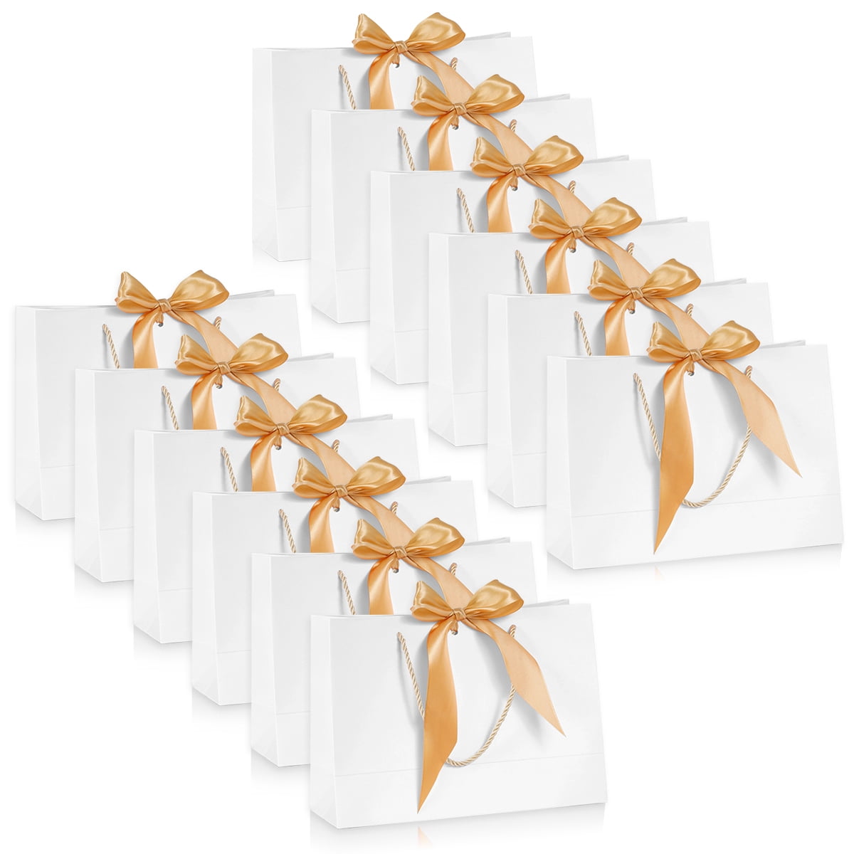 12Pcs Gift Bags with Handles, Party Favor Bags with Bow Ribbon, Paper ...