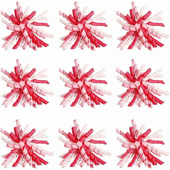 12Pcs Gift Wrap Bows Pastel Bows Curly Light Pink Presents Decor Bows ...