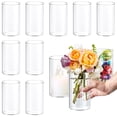 12Pcs Glass Cylinder vases for Centerpieces, 6 Inches Clear Bud Vases ...