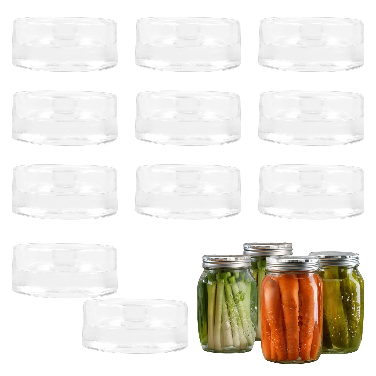 12Pcs Glass Fermentation Weights with Easy Grip Handle for Great Wide ...