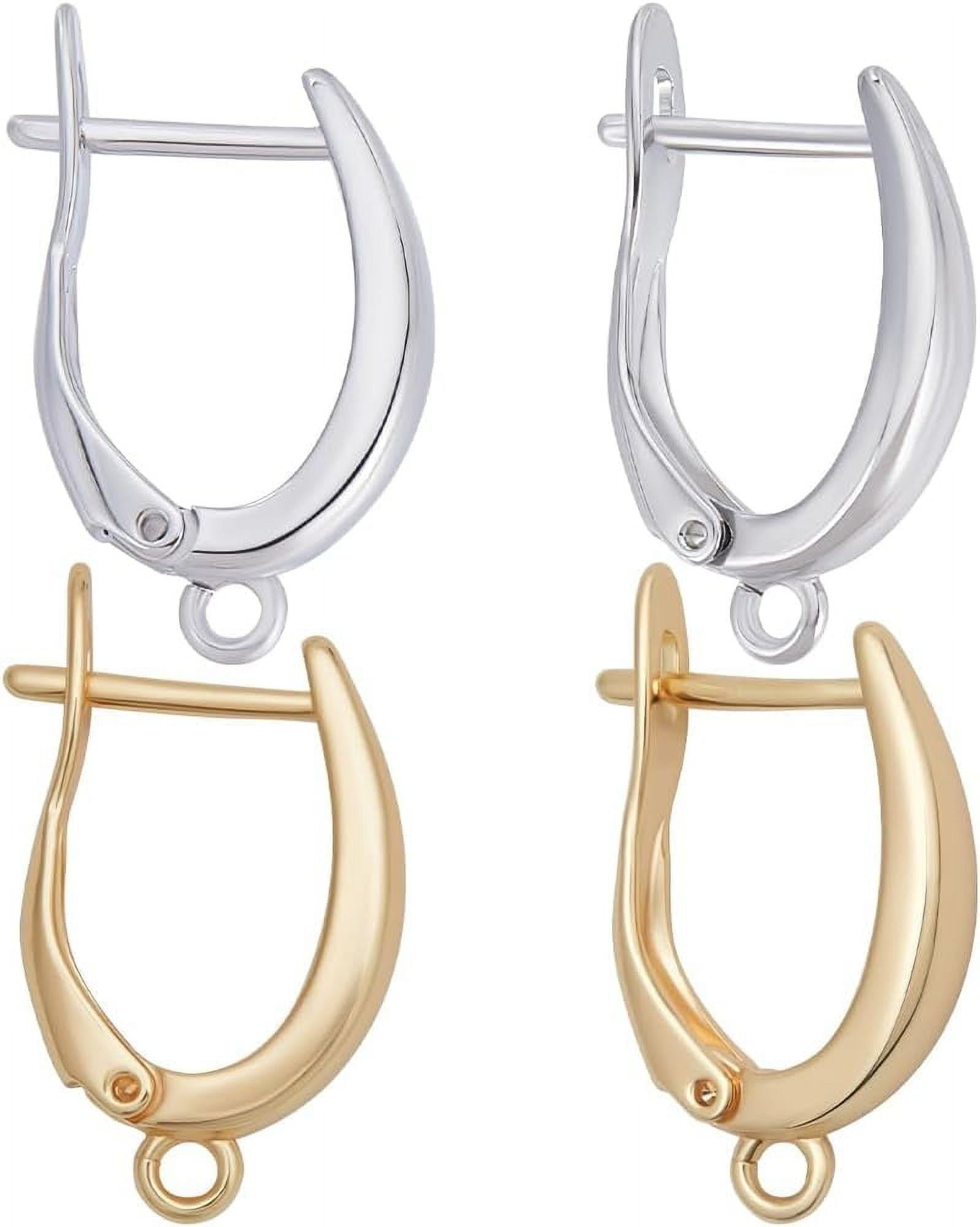 12Pcs Gold Silver Leverback Earring Hooks with Loop 18K Gold latinum ...