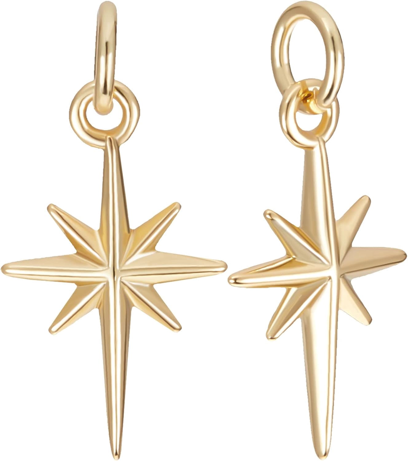 12Pcs Gold/Silver North Star Charms Polaris Star Pendants Charms with ...