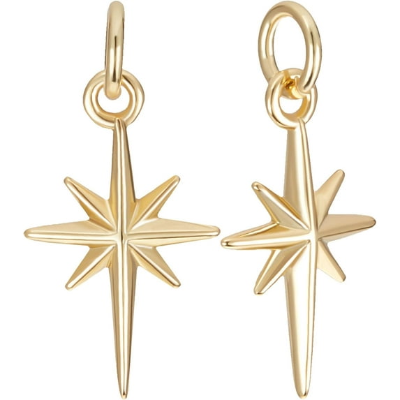 12Pcs Gold/Silver North Star Charms Polaris Star Pendants Charms with ...