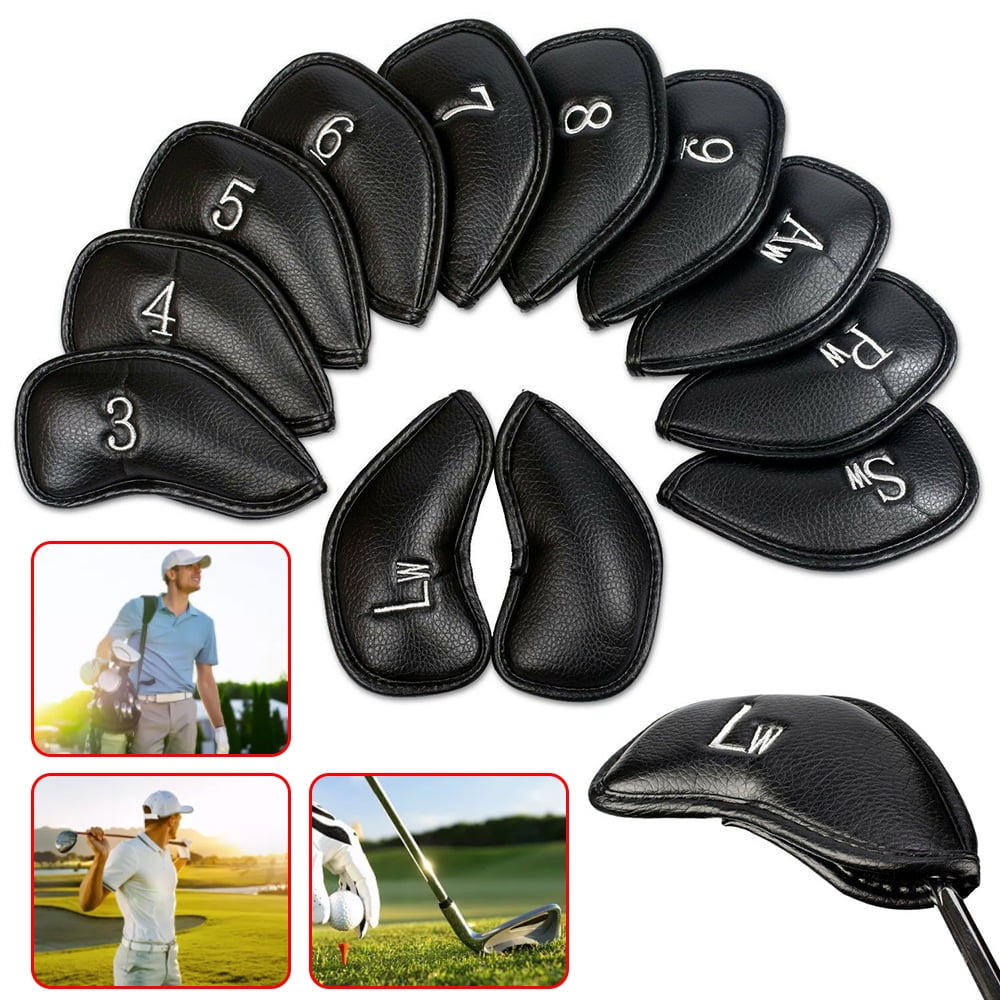 12Pcs Golf Iron Head Covers - Thick Synthetic Leather Golf Club ...