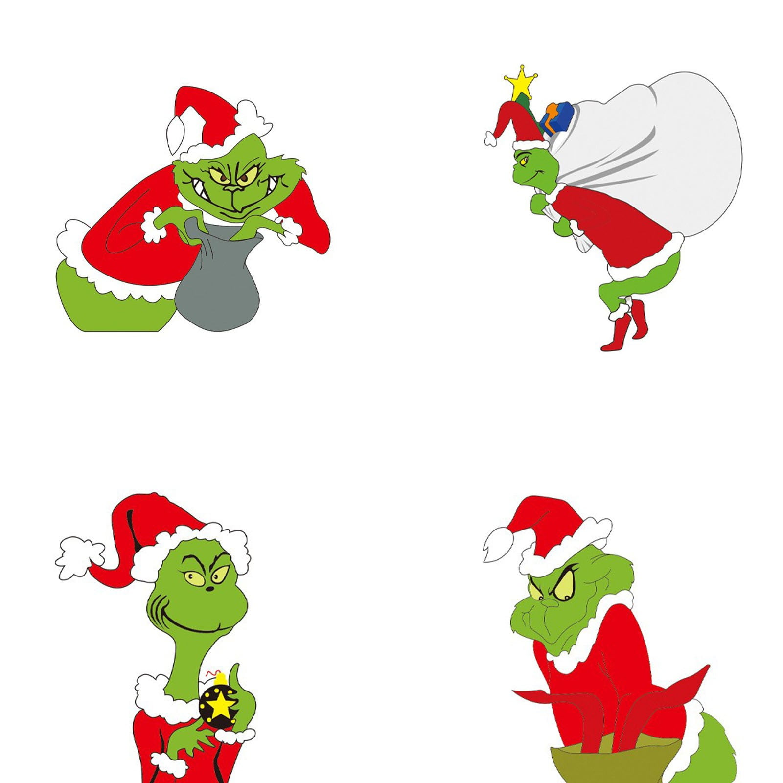 12Pcs Grinch Christmas Wooden Hanging Signs For Indoor And Outdoor Wall ...