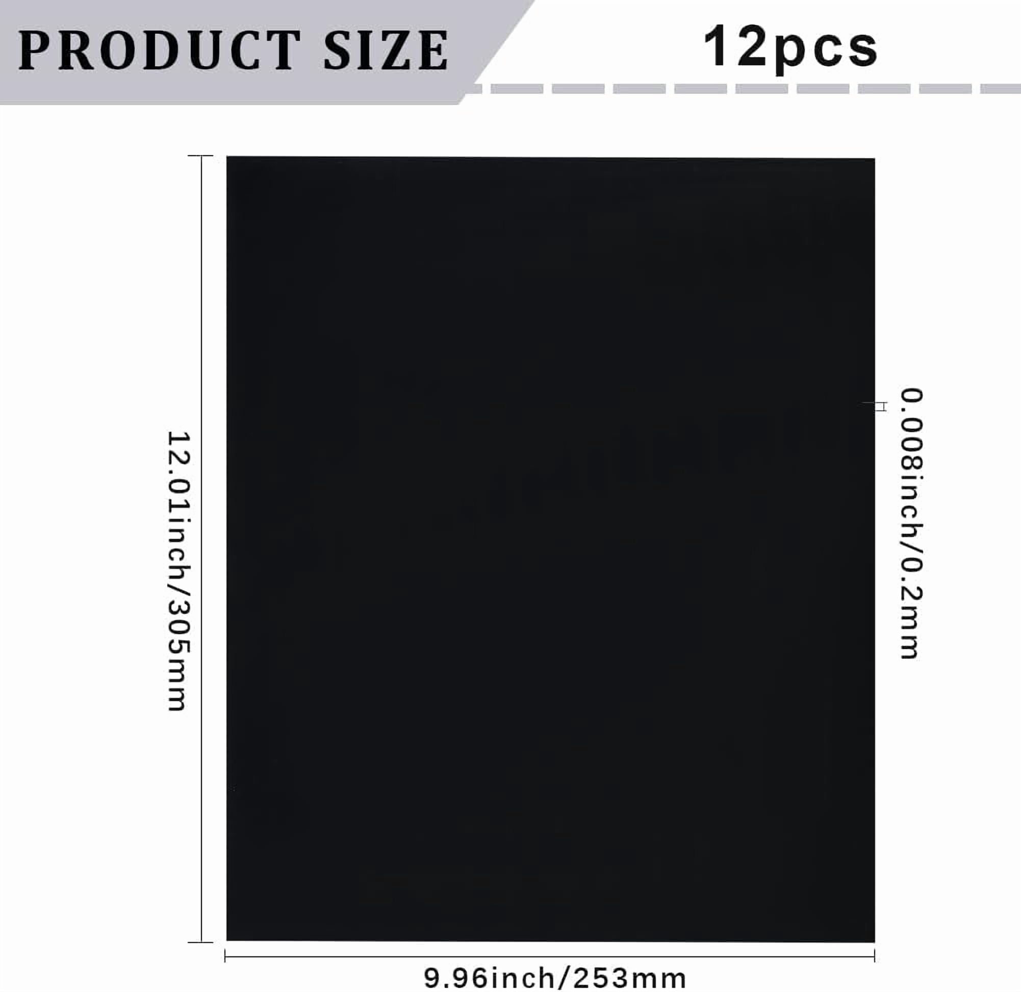 12Pcs HTV Heat Transfer Vinyl Transfer Sheets Black PVC 12 x 10 Inch ...
