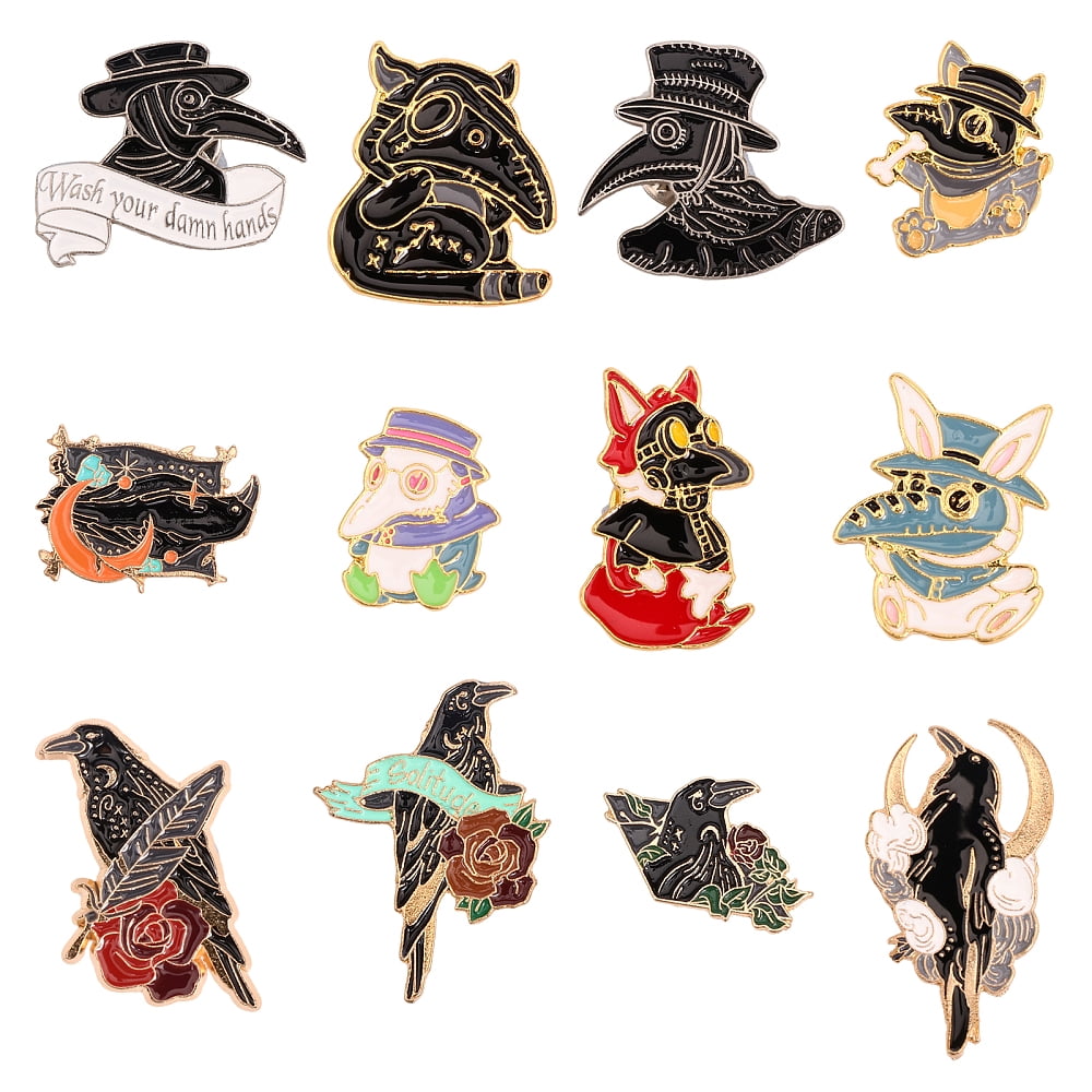 12Pcs Halloween Enamel Pins Backpacks Aesthetic Goth Enamel Pin Set ...