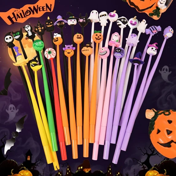 12Pcs Halloween Pens Sent Random Designs Pumpkin Ghost Vampire Goodies ...