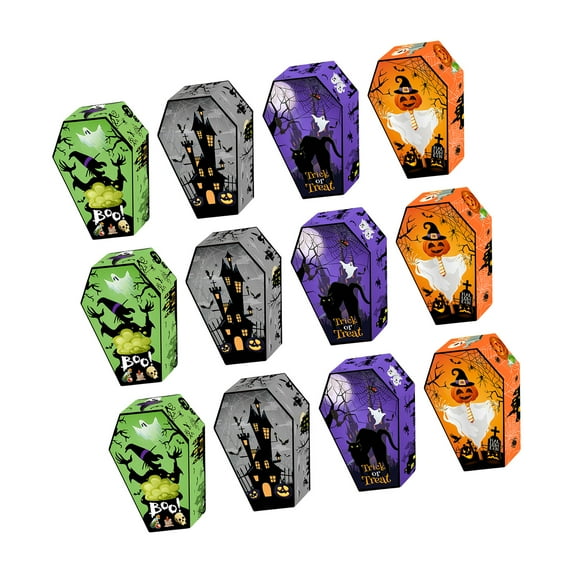 12Pcs Halloween Tombstone Gift Boxes 250GSM Cardstock 16x6x5CM Holiday ...