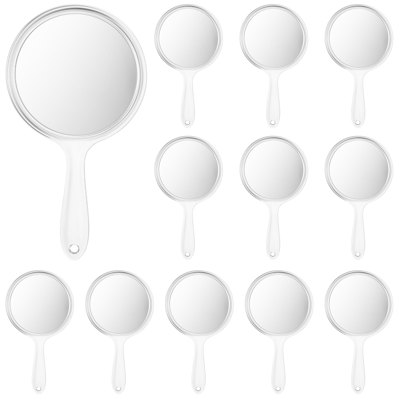 12Pcs Hand Mirror, Double-Sided Handheld Mirror with Handle, 1X/2X ...