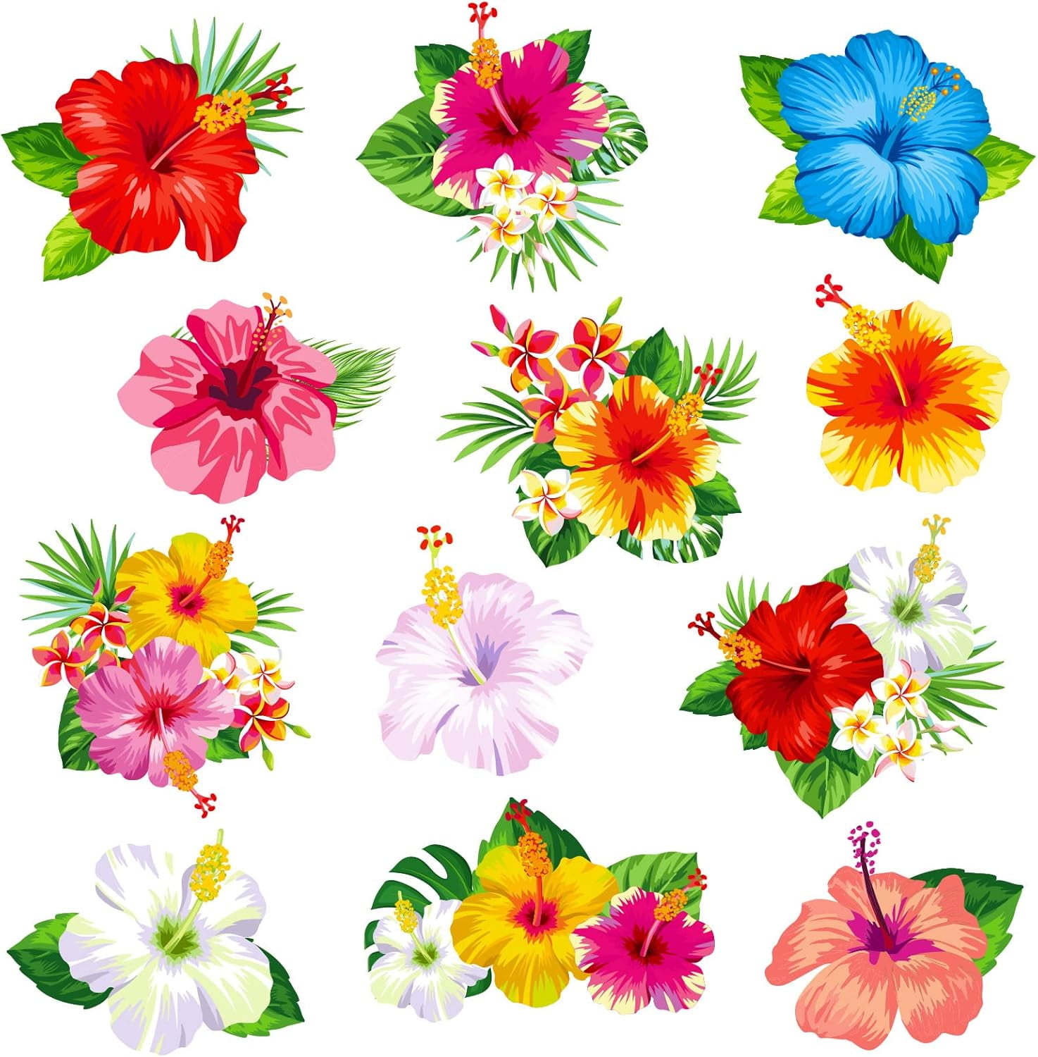 12Pcs Hawaiian Refrigerator Magnets Colorful Frangipani Magnetic ...