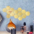 12pcs Hexagon Acrylic 3d Mirror Wall Sticker Mural Decal Self Adhesive