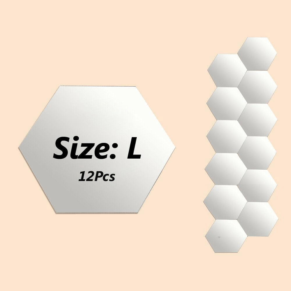 12Pcs Hexagon Mirror Stickers, Acrylic DIY Wall Decor Sticker, Self ...