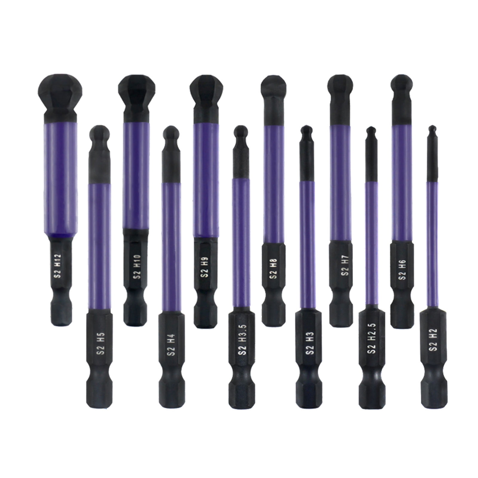 12Pcs Hexagonal Screwdriver Long Bit Set Allen Wrenches Drill Bit Set ...