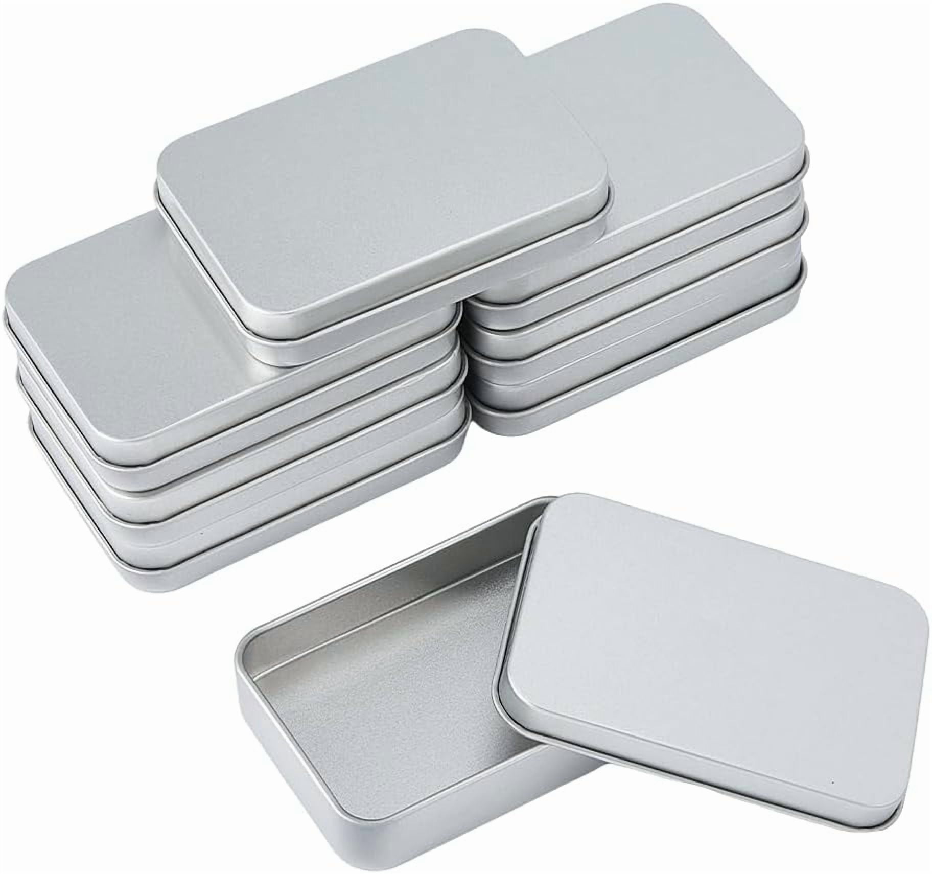 12Pcs Hinged Tins Box Tinplate Storage Box Rectangle Storage Containers ...