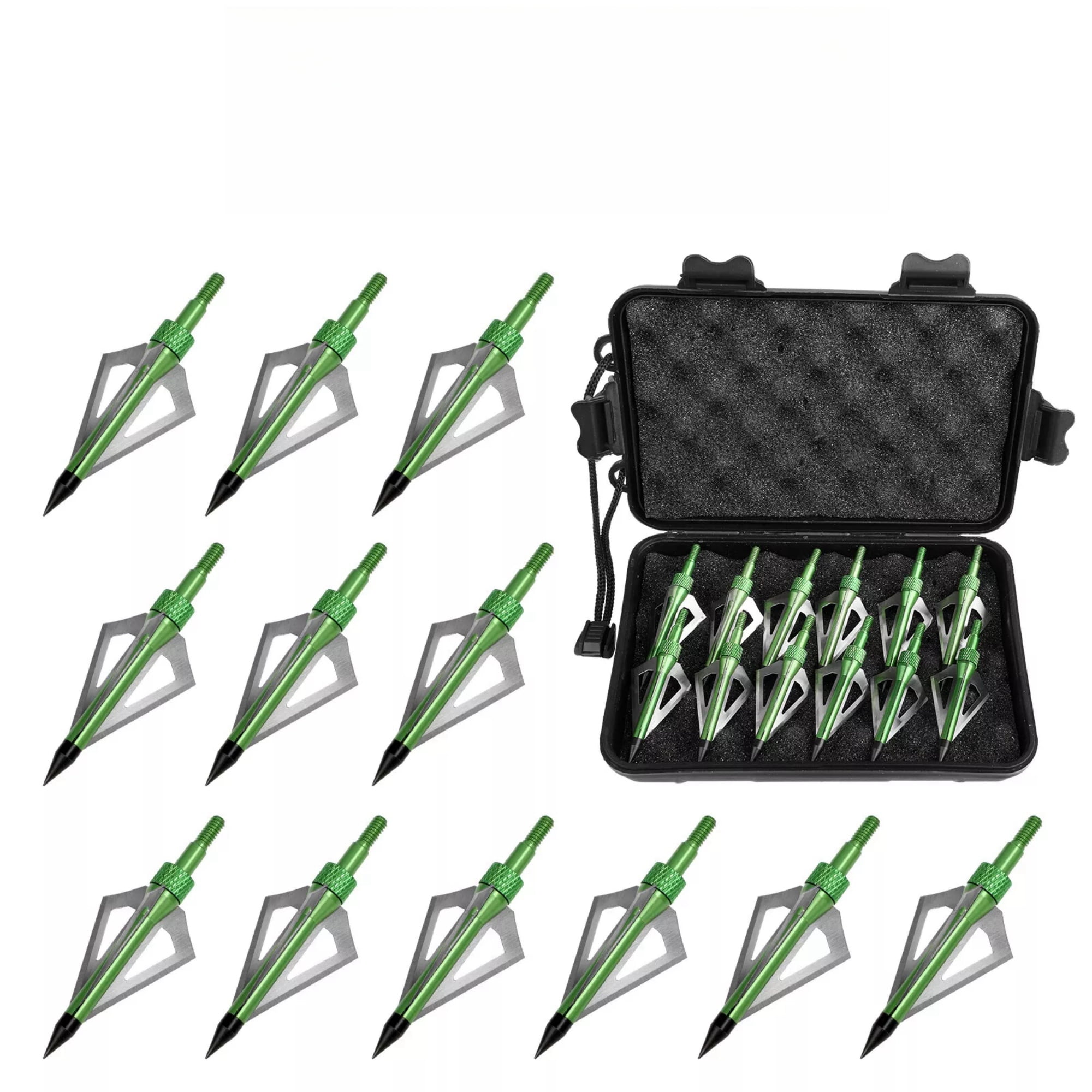 12Pcs Hunting 100 Grain Broadheads Compound Bow Crossbow Bow Archery ...