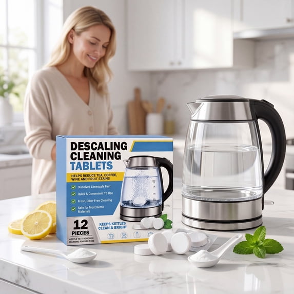 12Pcs Kettle Descaler Tablets – Rich Foam Limescale Remover, Easy Rinse ...