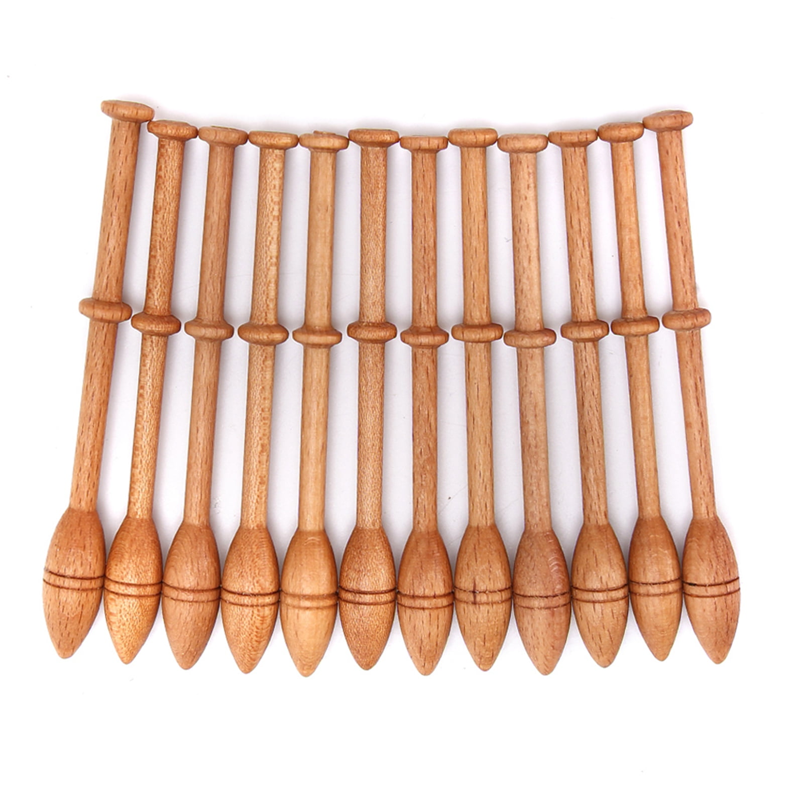 12Pcs Lace Bobbin Wooden Antique Vintage French Artisan Craft Turned ...