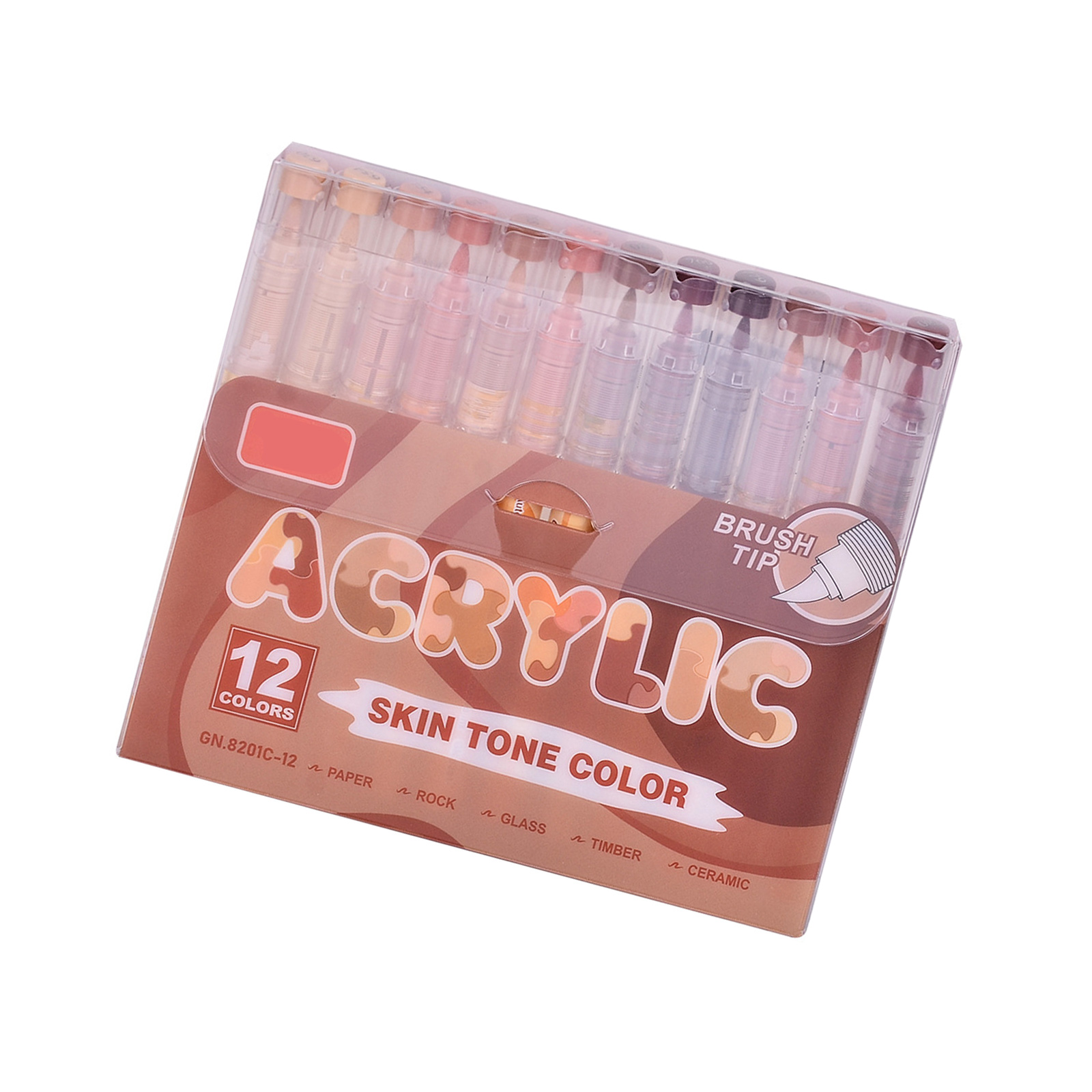 12Pcs Liquid Acrylic Marker 12 Color Acrylic Paint Pen Brush Marker for ...