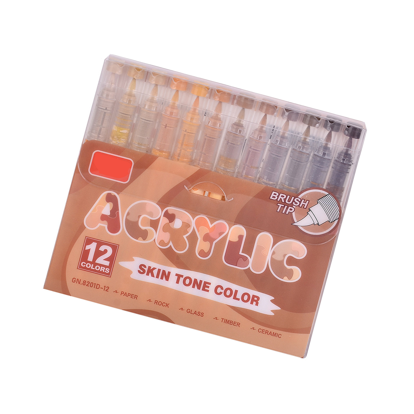 12Pcs Liquid Acrylic Marker 12 Color Acrylic Paint Pen Brush Marker for ...
