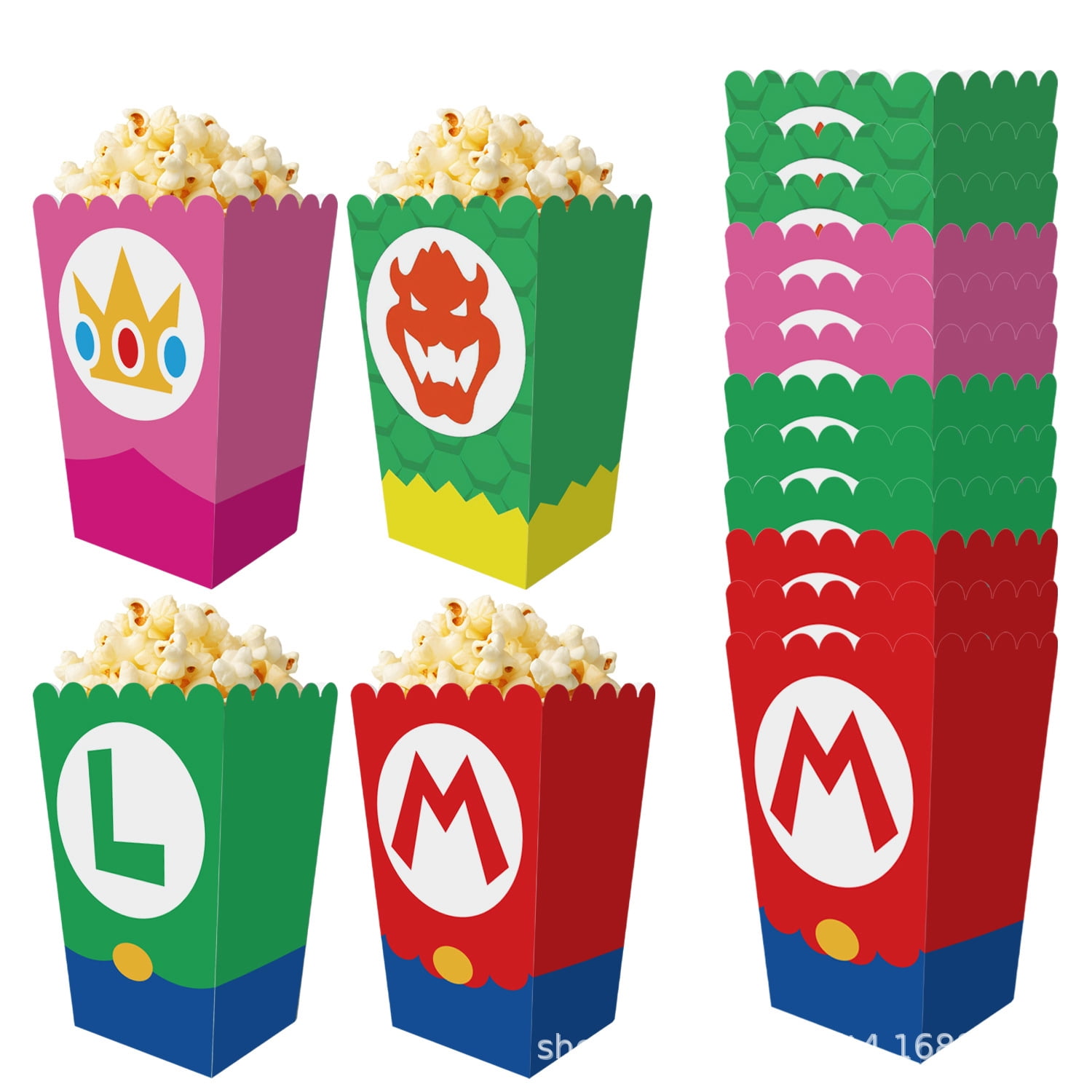 12Pcs Mario Theme Popcorn Boxes Snack Treat Box Cookie Box Popcorn ...
