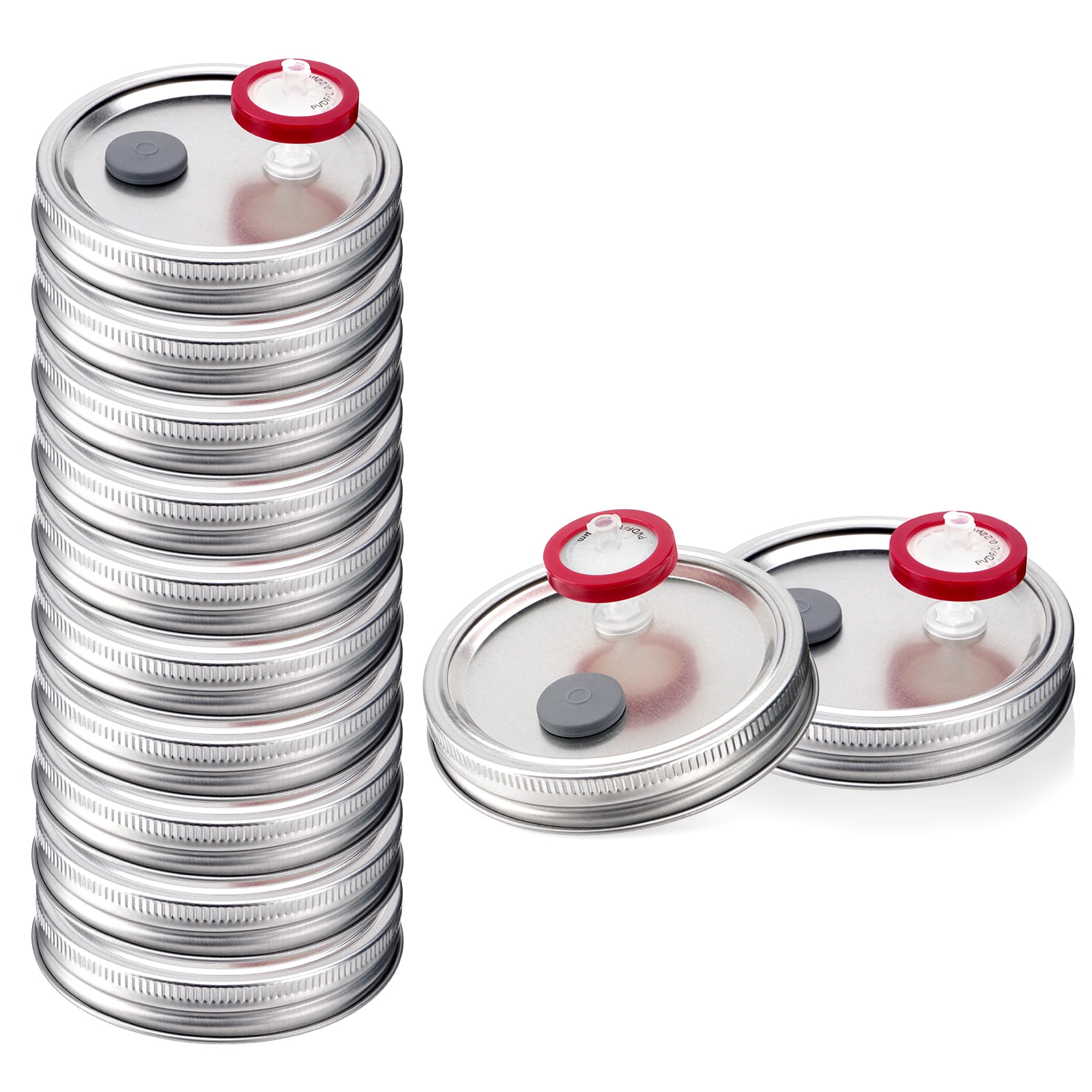 12Pcs Mason Jar Lids, Mushroom Liquid Culture Lids with 12Pcs 0.22um ...