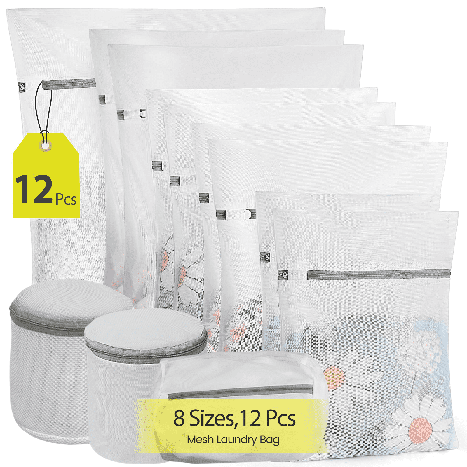Xueyu 12Pcs Mesh Laundry Bags, Washing Machine Wash Bag with Zipper ...