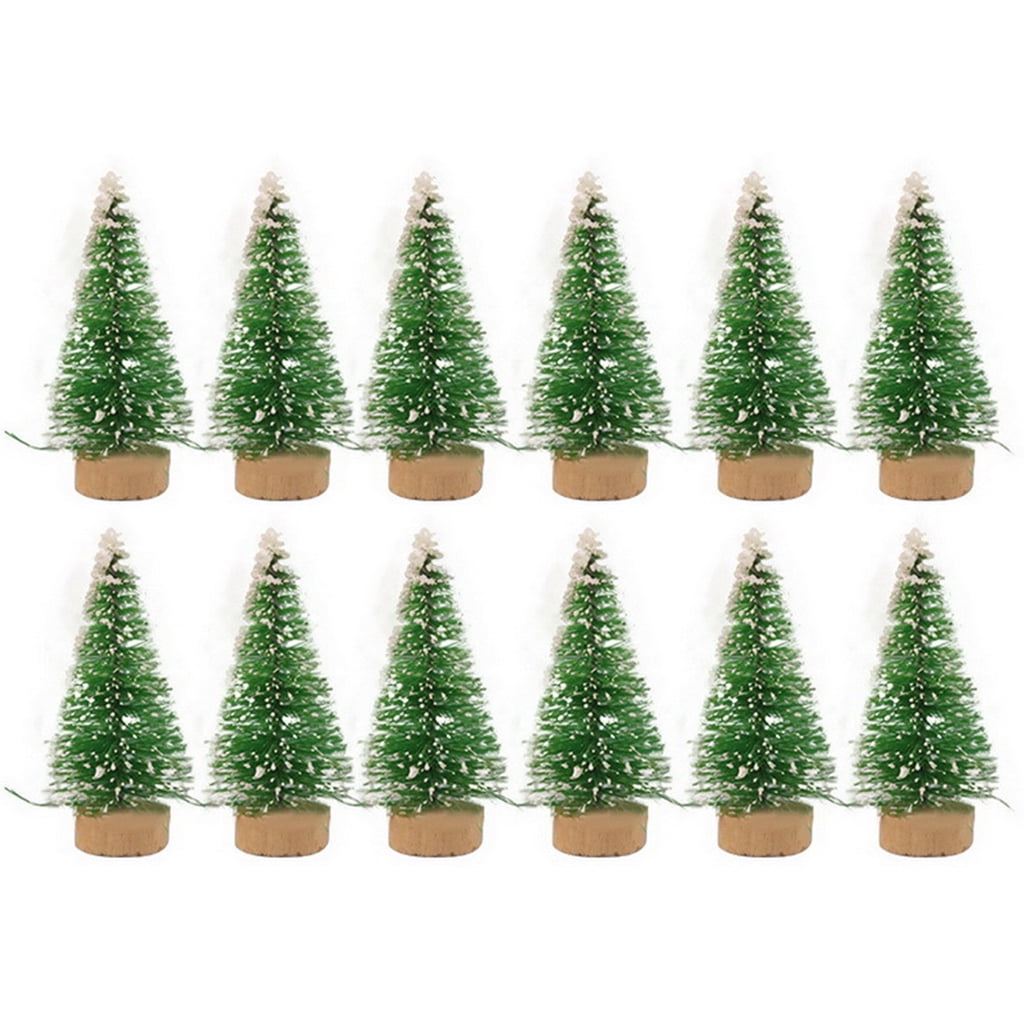 12Pcs Mini Christmas Tree Pine Trees DIY Christmas Decorations for Home ...