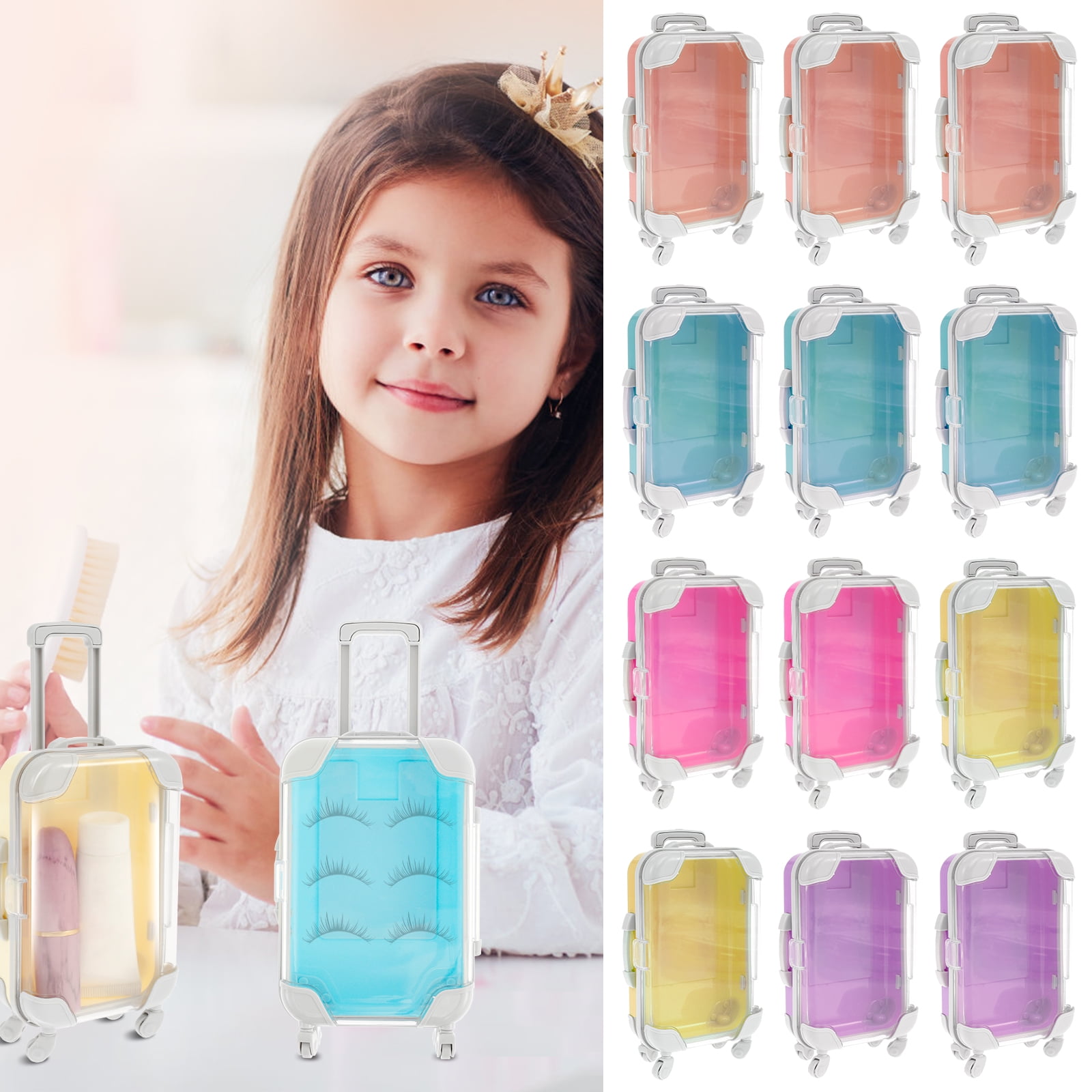 12Pcs Mini Suitcase Storage Box ABS Mini Luggage Candy Box Multi Color ...