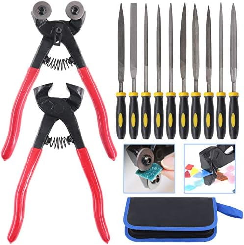 12Pcs Mosaic Tools Set, Heavy Duty Wheeled Glass Mosaic Nippers and ...