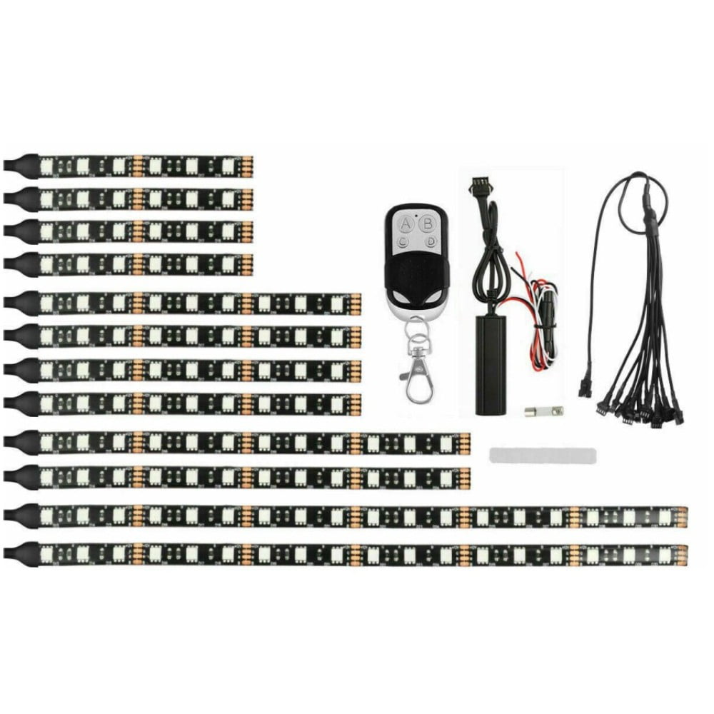 12Pcs Multicolor Motorcycle Neon Under Glow Underglow Lights Strip Kit ...