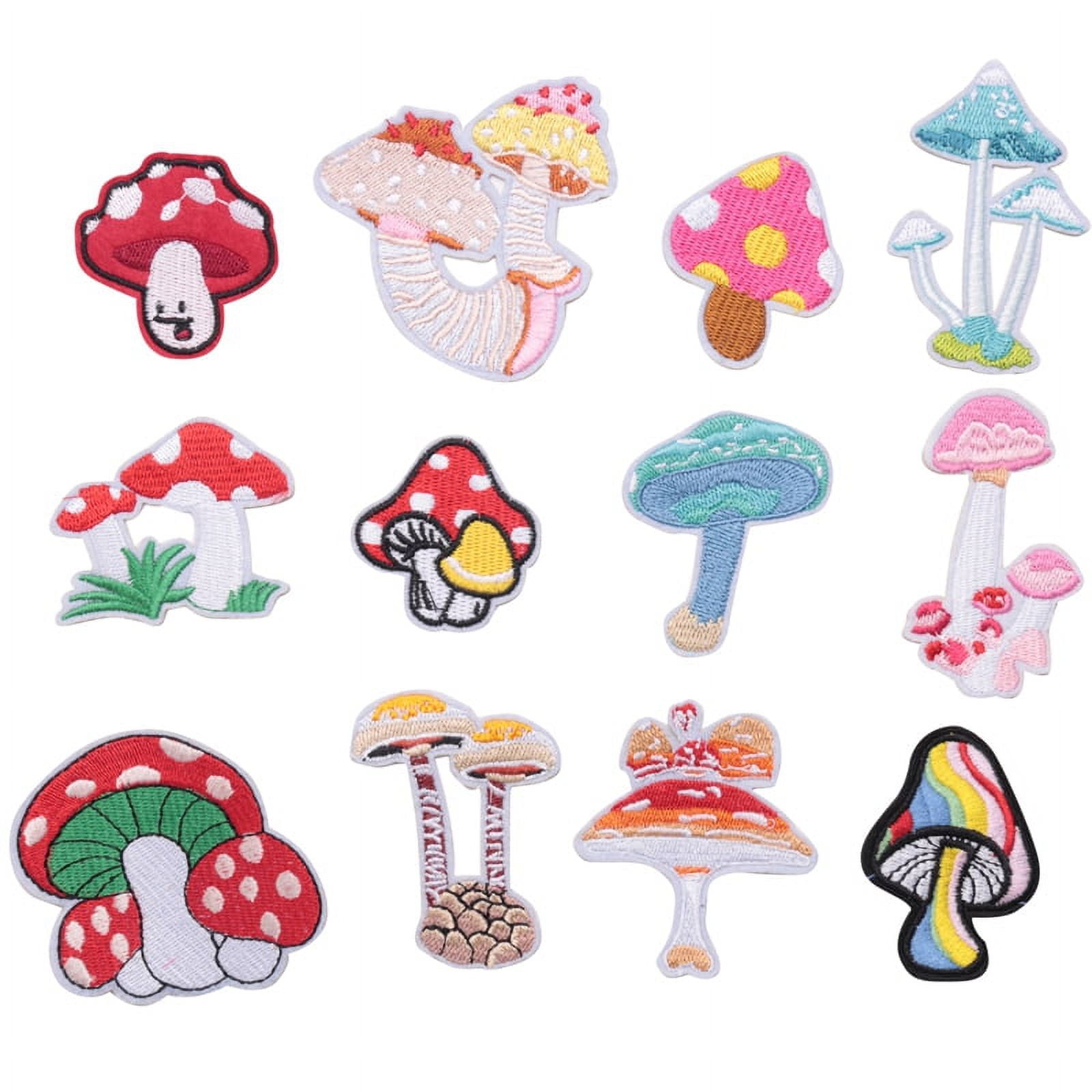 12Pcs Mushroom Patches Iron on for Clothing Pants Shoes Curtain, DIY ...