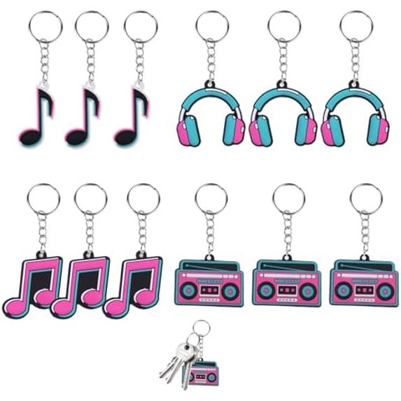 12Pcs Music Party Favors Music Note Keychain Themed Party Favors ...