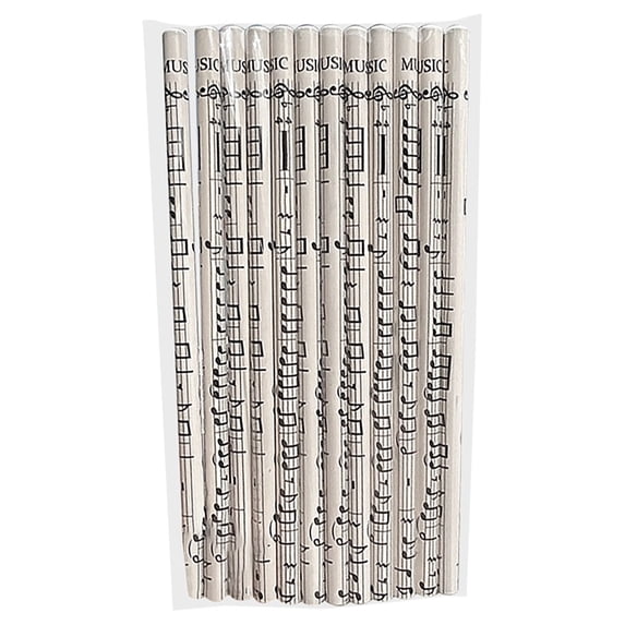 12Pcs Music Themed Wooden Pencils, Musical Note Pattern Round Wood ...