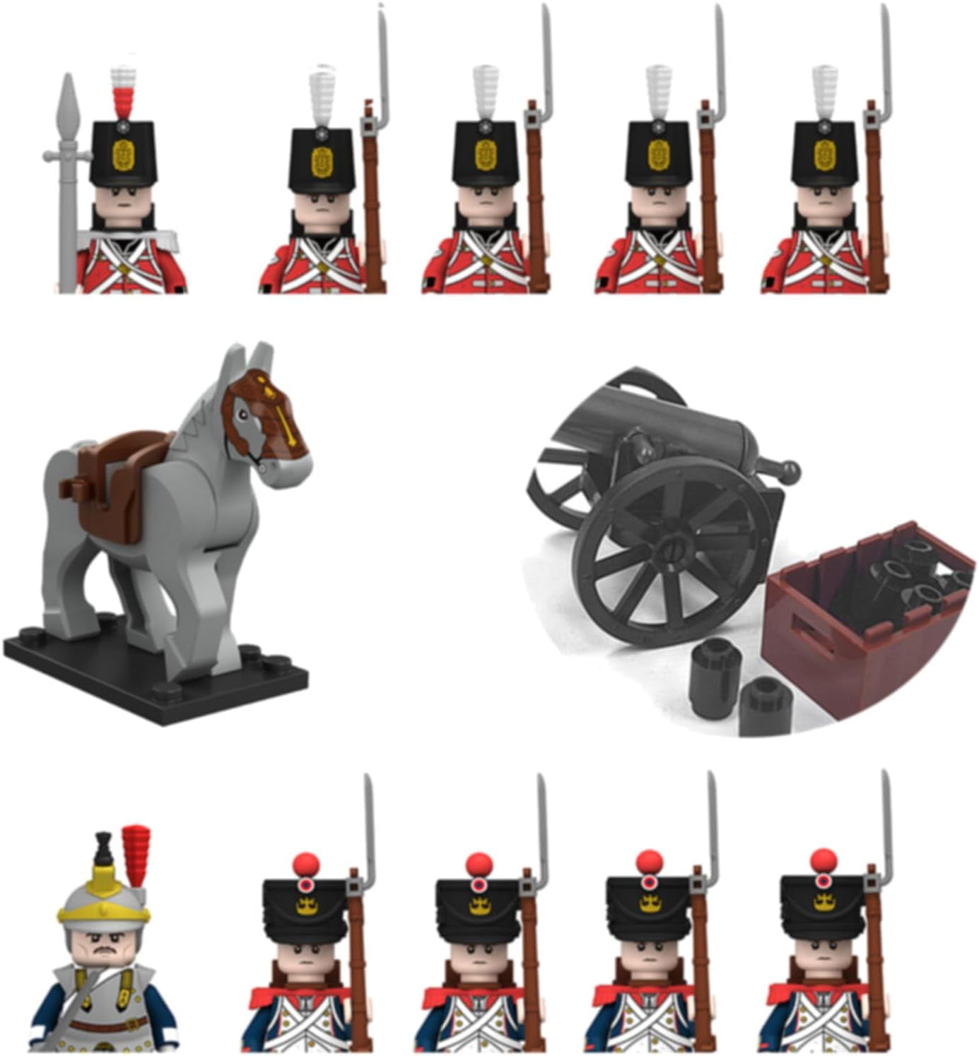 12Pcs Napoleonic War Minifigures Soldiers Toy Set Action Figures ...