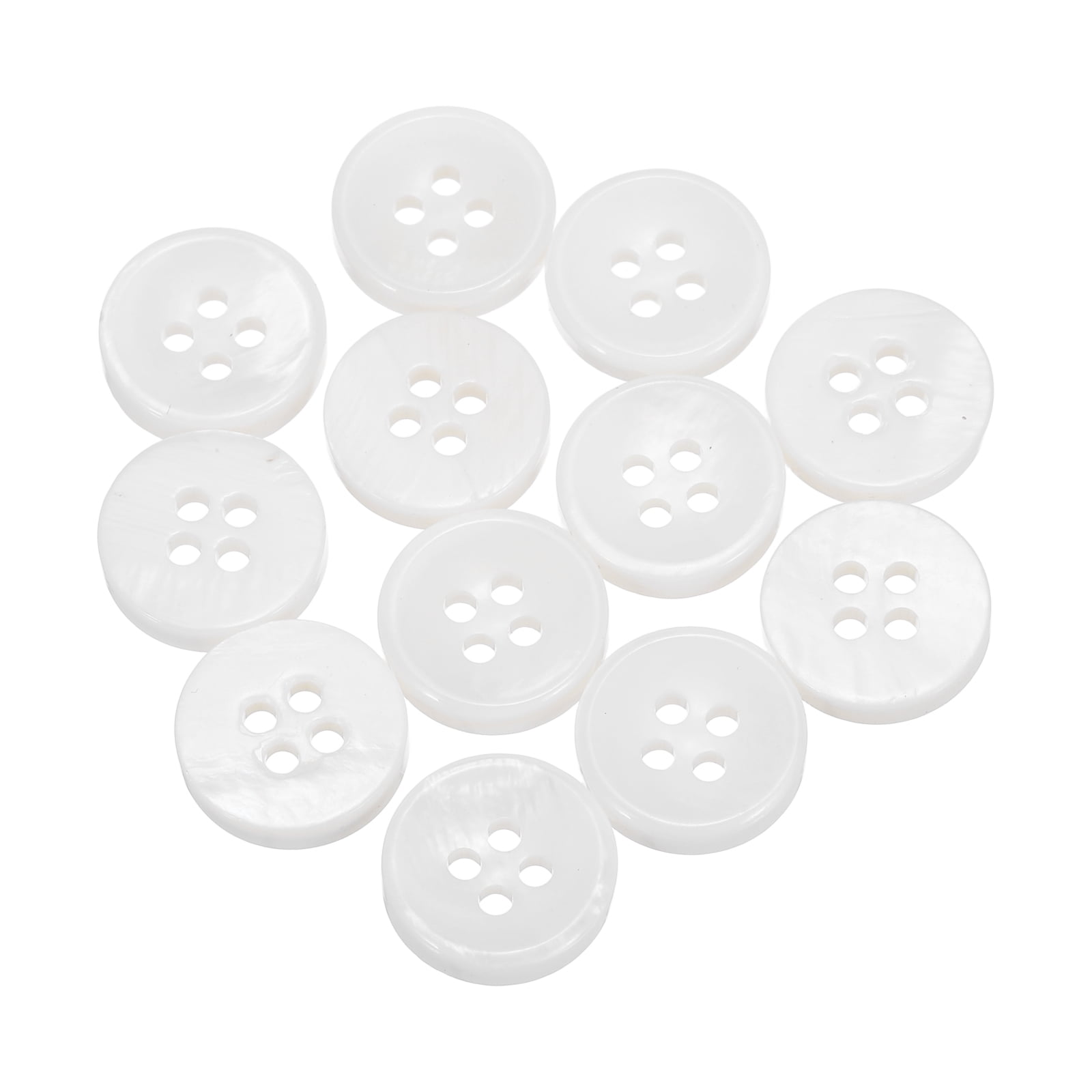 12Pcs Natural Shell Buttons, 4 Hole 12mm Mother of Pearl Buttons, Bowl ...