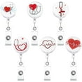 12Pcs Nurse Badge Reel 6 Styles Cute Heart Nursing Badge Holder Funny ...