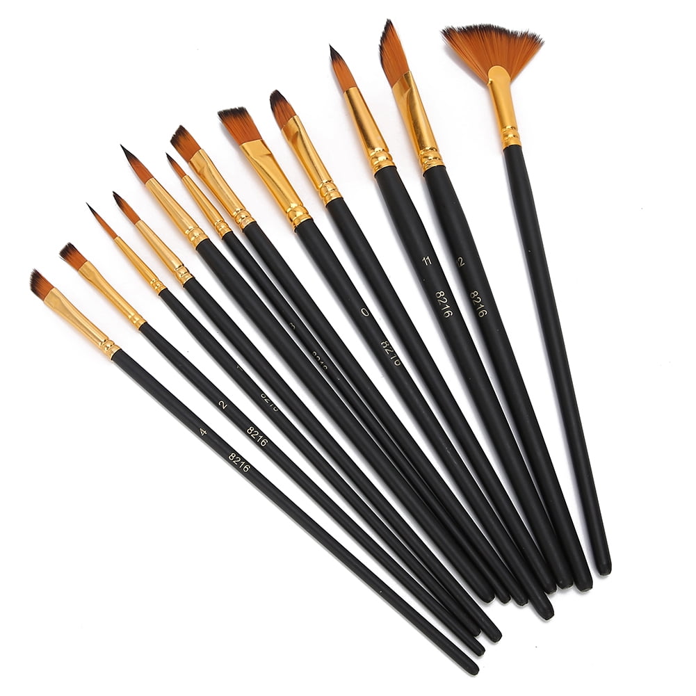 12Pcs Nylon Brush Set TYP306 for Oil Painting Tools Strong Adhesion for ...
