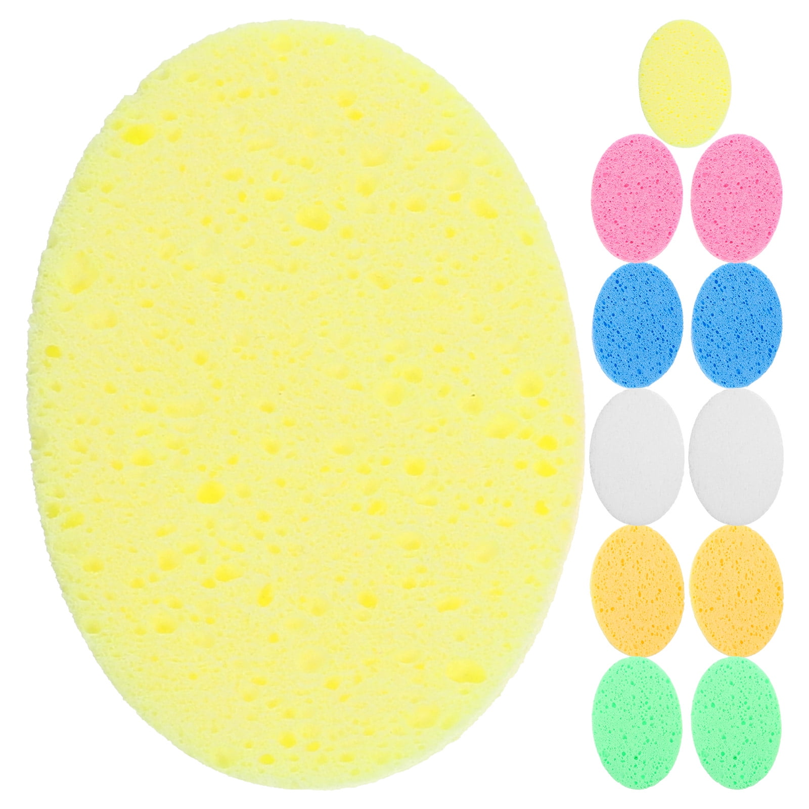 12Pcs Oval Facial Sponges Face Cleaning Sponge Portable Face Scrubbers ...