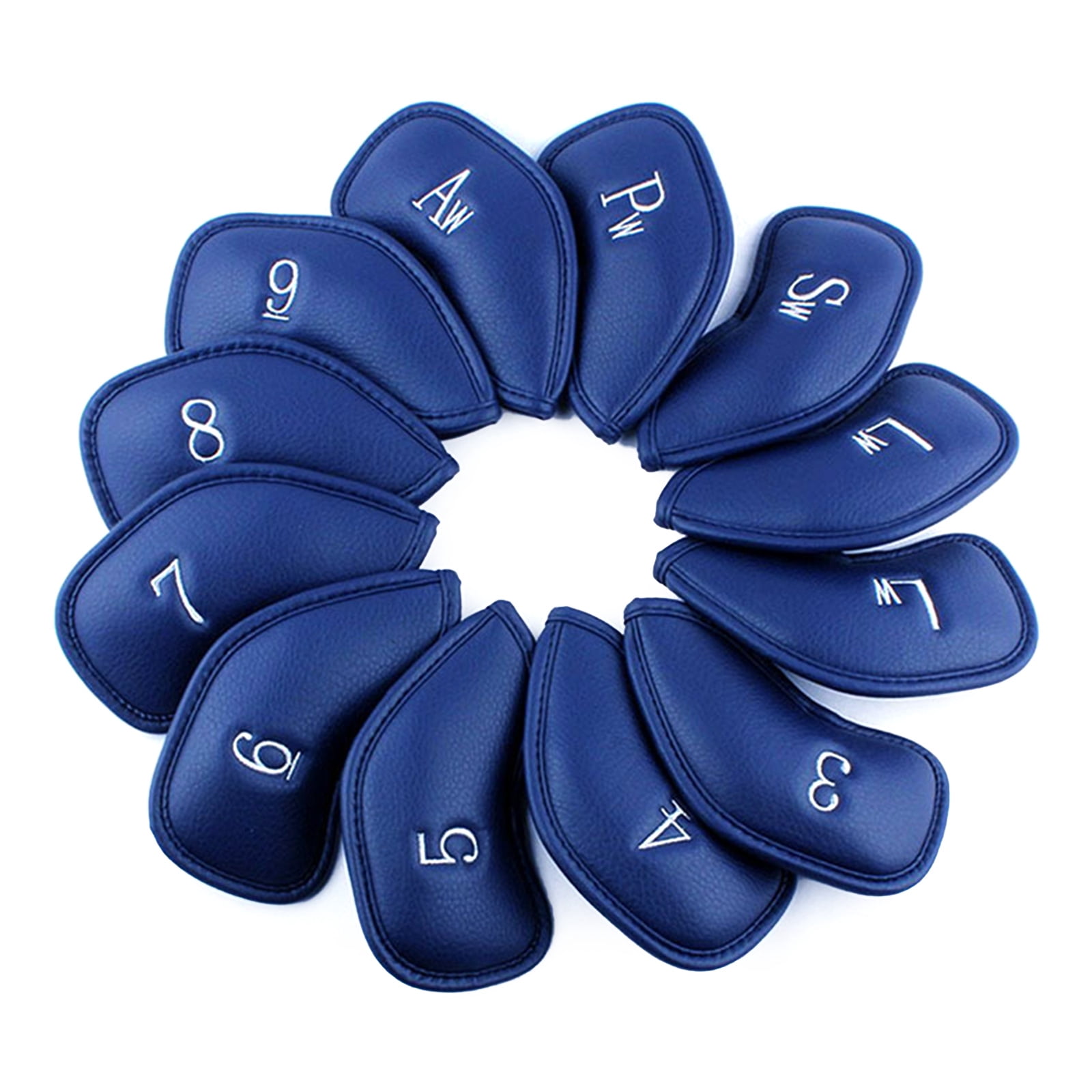12Pcs PU Leather Golfs Iron Club Head Covers Wedges Iron Club ...