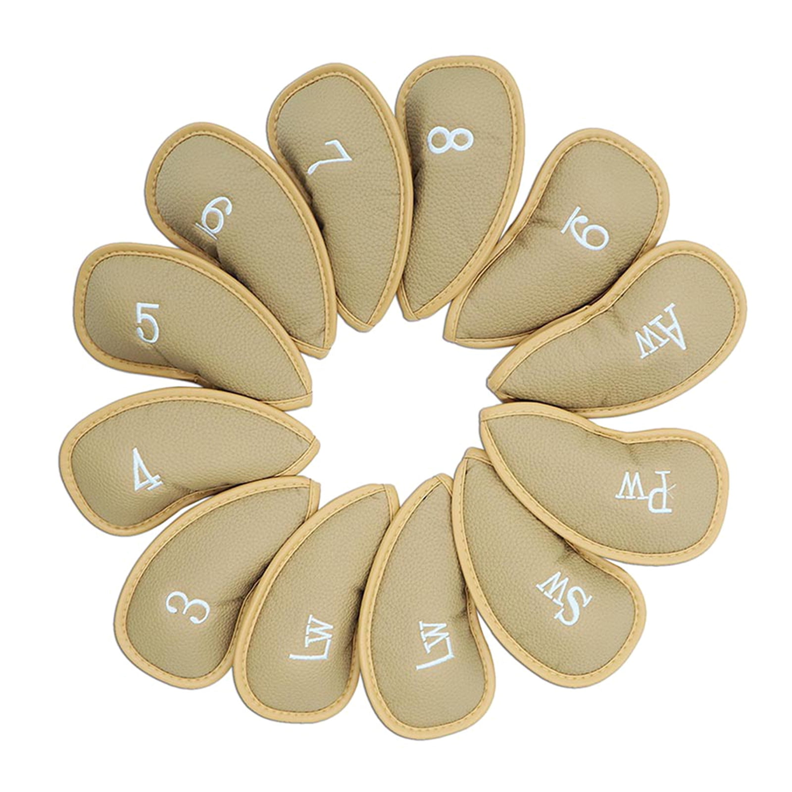 12Pcs PU Leather Golfs Iron Club Head Covers Wedges Iron Club ...