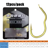 Uxcell 10 Sizes High Carbon Steel Claw Fish Fishing Hooks with Barbs ...