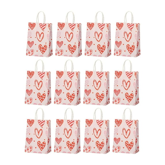 12Pcs Party Favor Tote Cards Festival Kids Reusable Valentines Day Gift ...