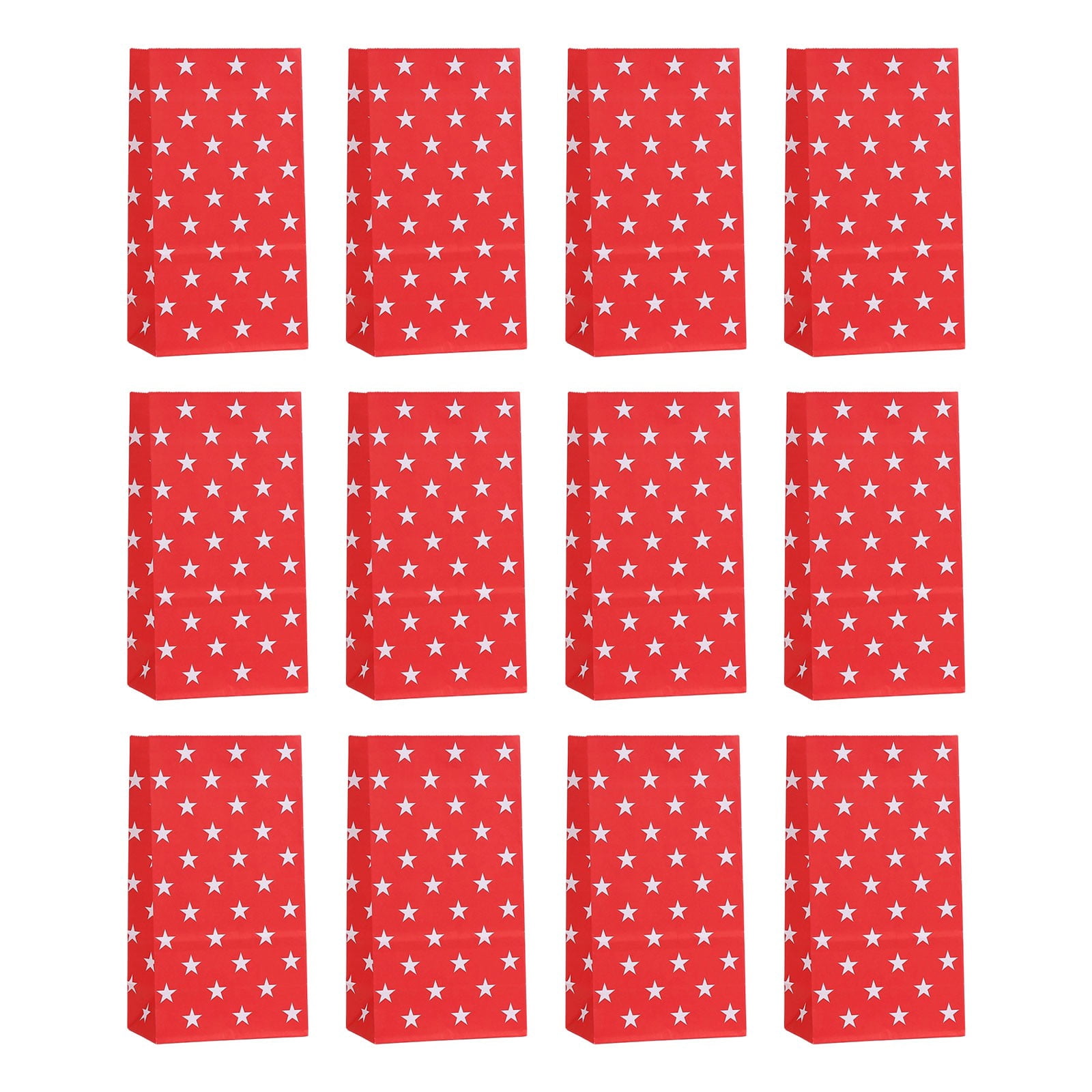 12Pcs Patriotic Star Paper Bags, Red Star Treat Bags, 4th of July ...