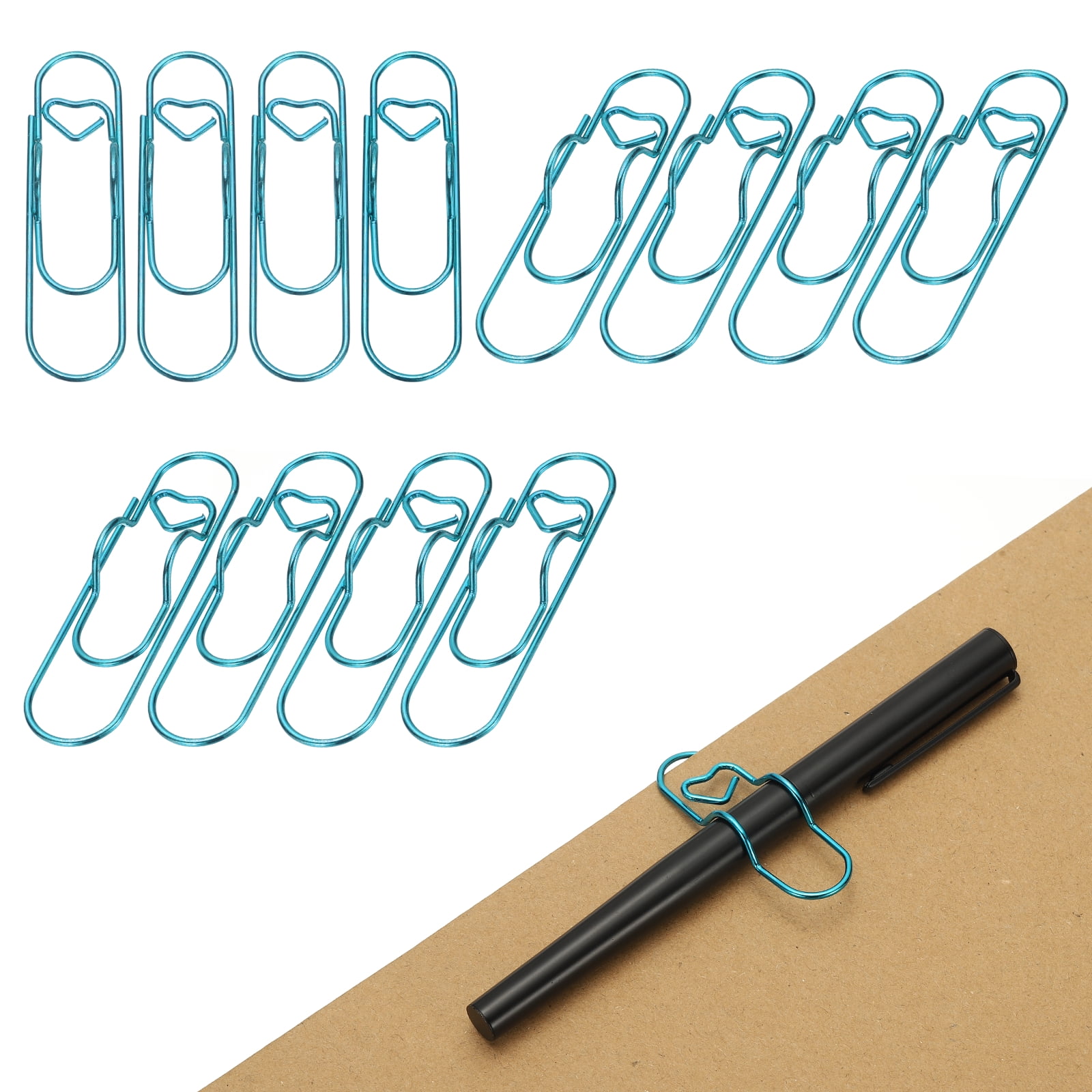 Uxcell 12Pcs Pen Holder Clips, Cute Heart Notebook Clips Blue - Walmart ...