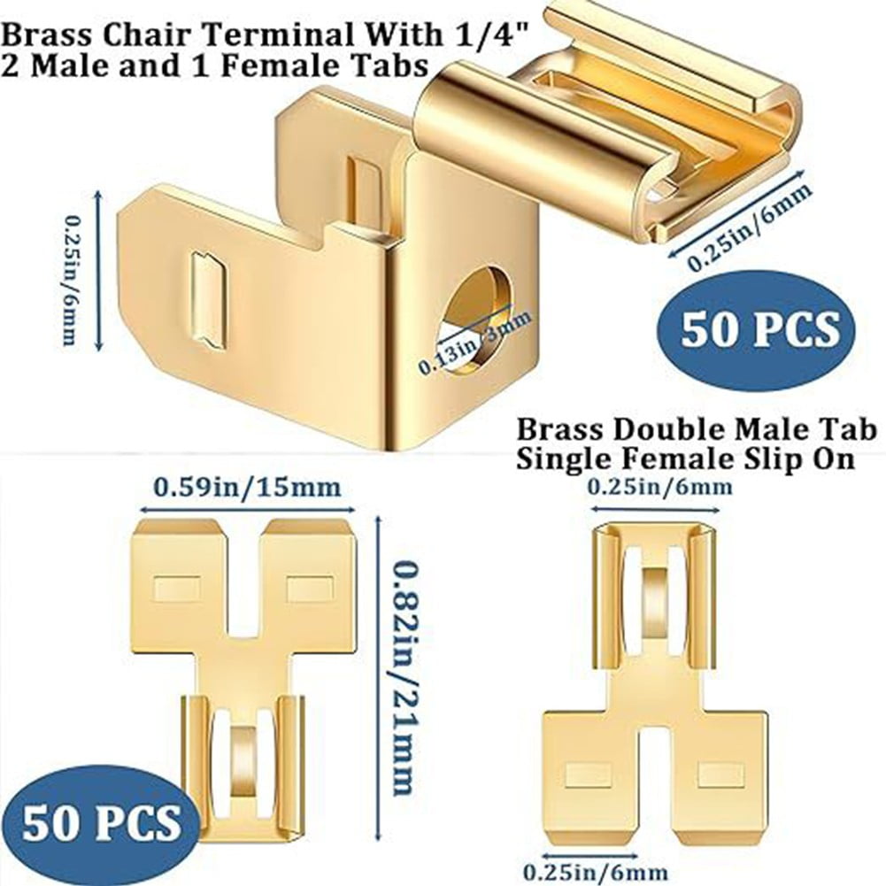 12Pcs Piggyback Spade Connectors Terminal Disconnect Electrical 3 Way ...