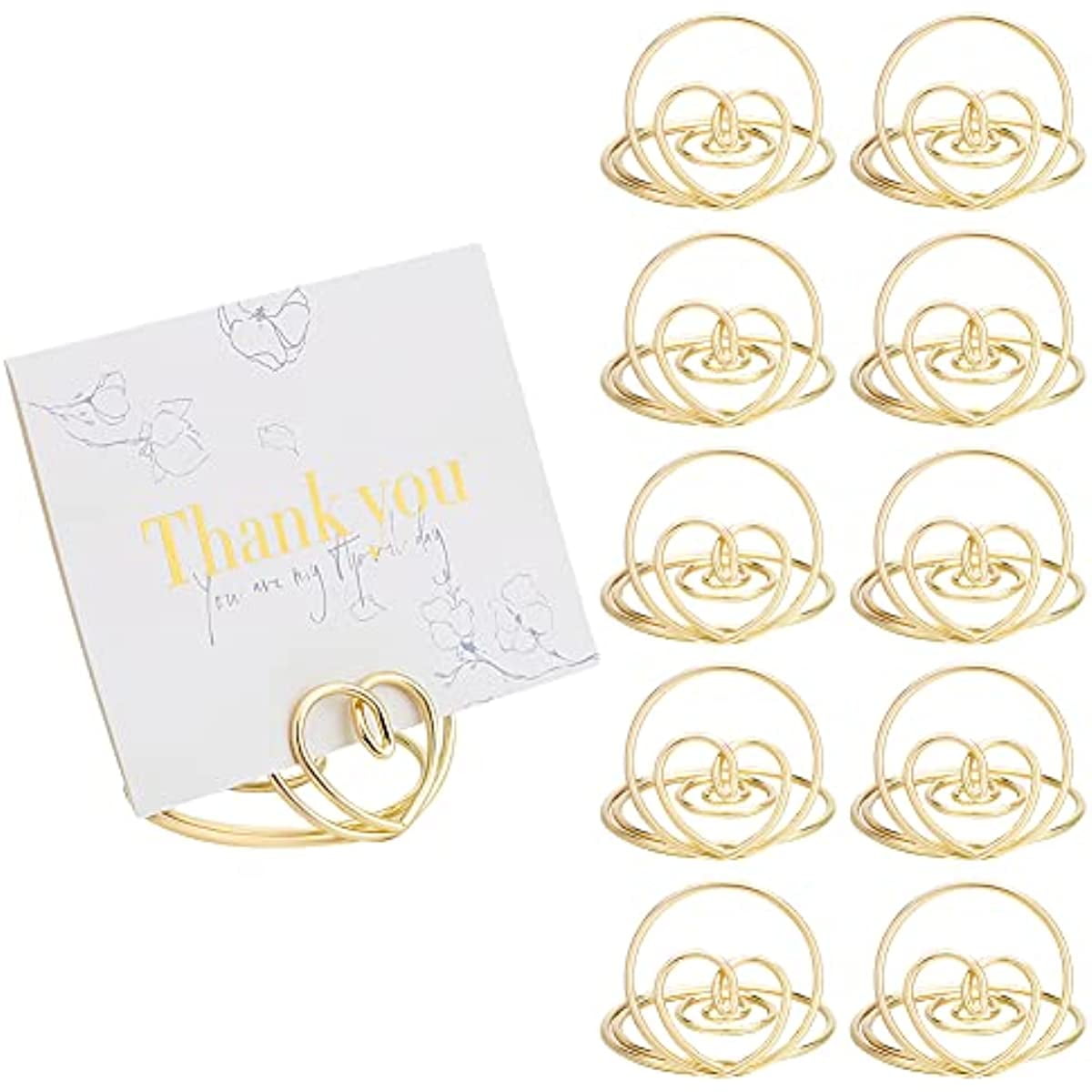 12Pcs Place Card Holders Heart Name Card Holder Table Number Holder ...