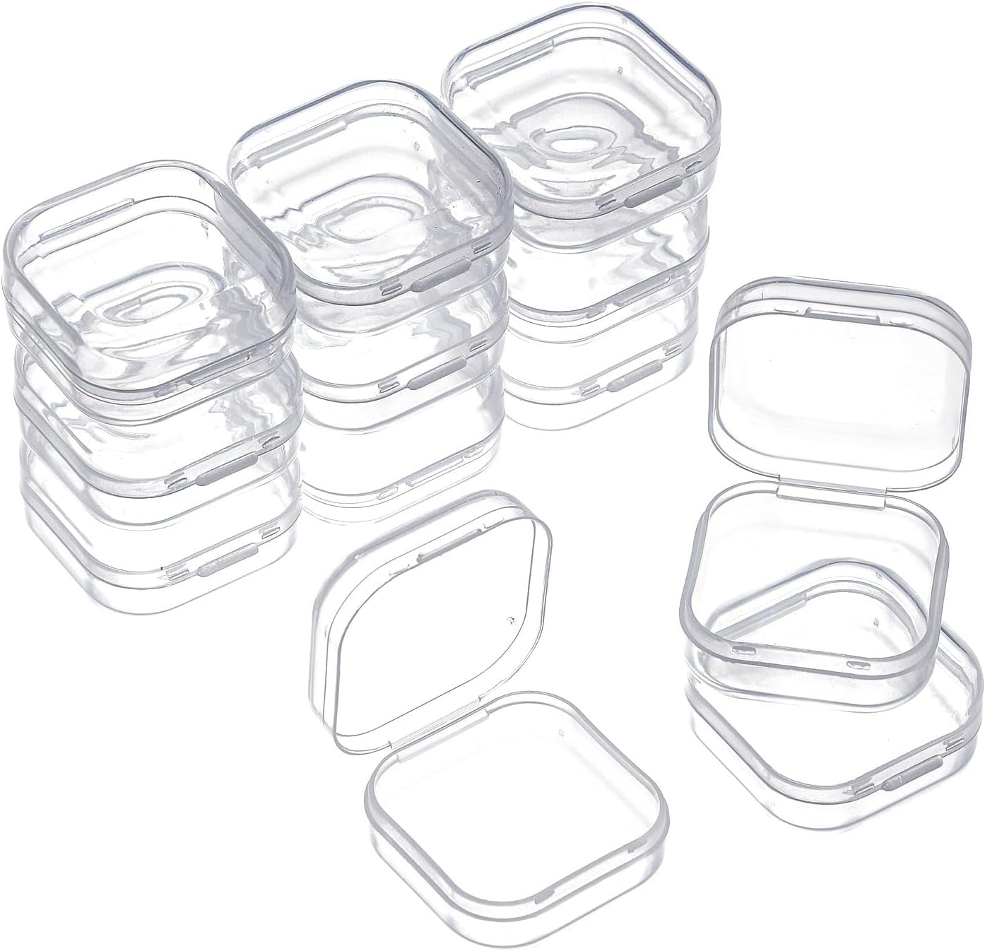 12Pcs Plastic Bead Storage Containers Organizer Boxes with Hinged Lid ...